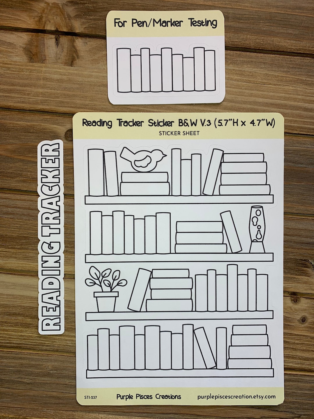 Reading Tracker Sticker Set - V3 B&W | 1 Reading Tracker Sticker 5.7 ...
