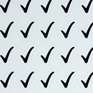 Small Check-marks Mini Sticker Sheet | .38"h X .33"w | Small Black ...