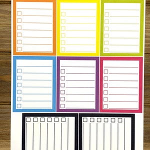 Basic Checklist W/border | Choose Black or Bright Rainbow Sheet | 2"h X ...