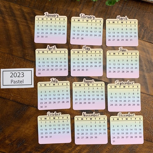 Two Page Calendar Stickers for Planners and Journals 2023 - Etsy