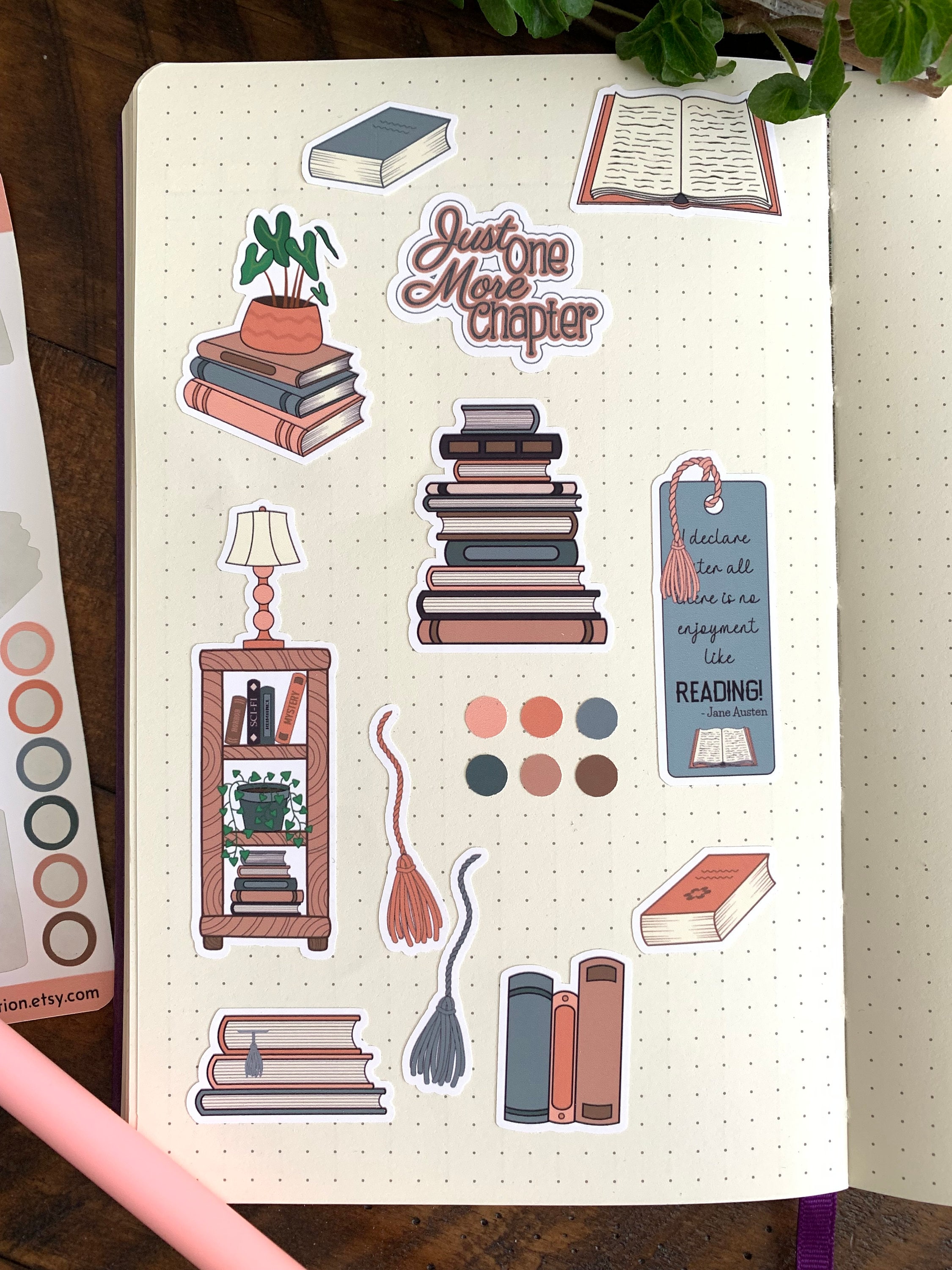 Books Books Books Sticker Sheet Reading Themed - Etsy