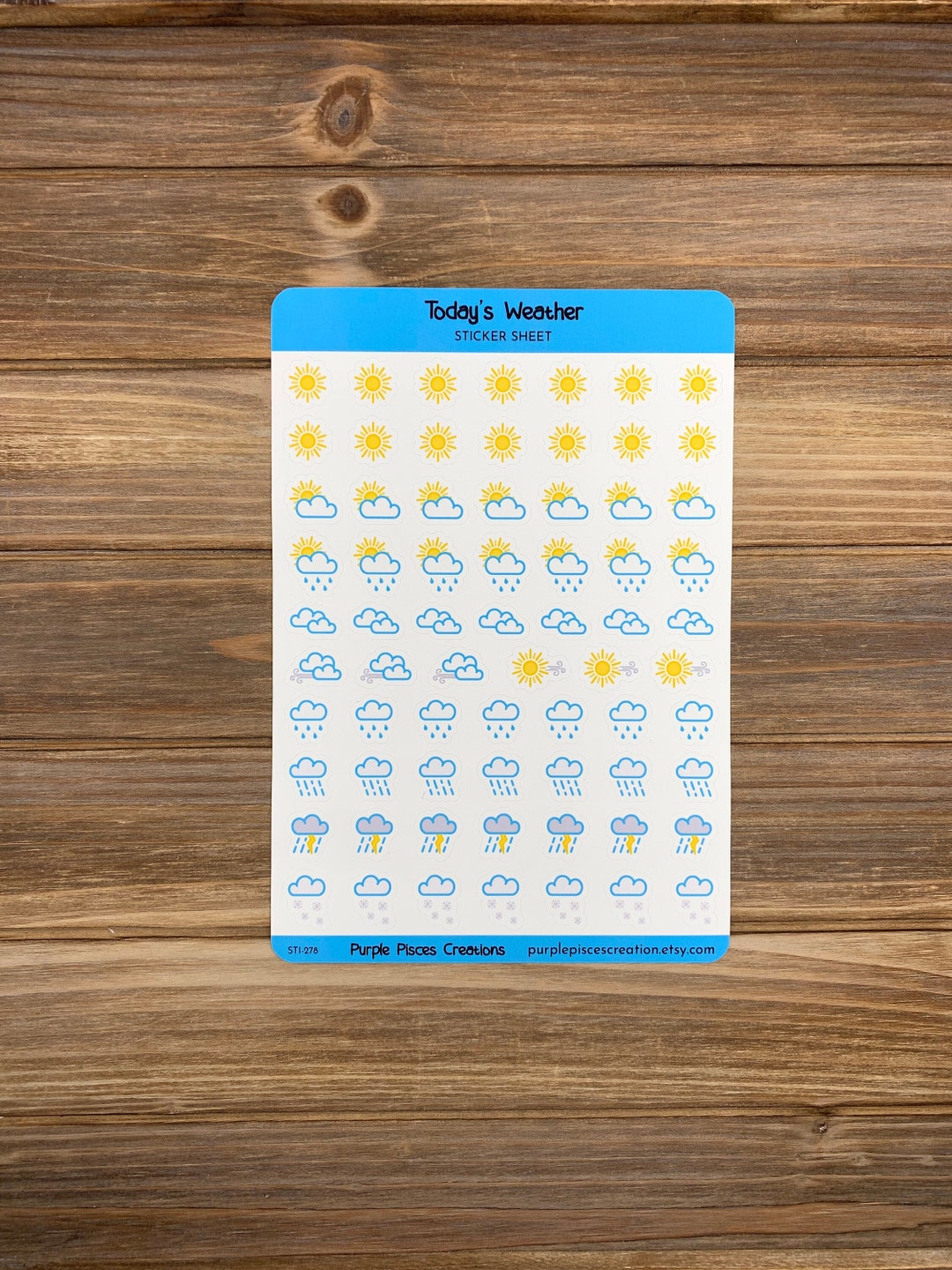 Today's Weather Sticker Sheet | Small Weather Icons | for Planners ...