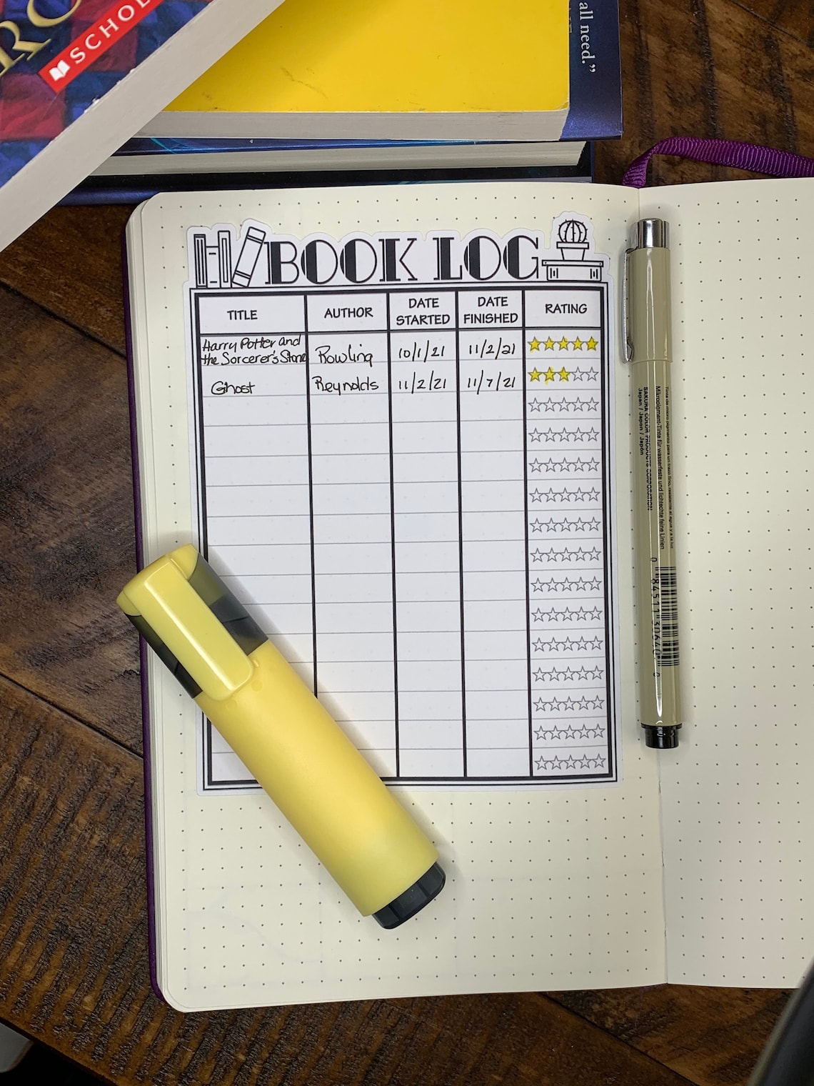 Book Log Sticker 4.4w X 5.9h Log Title - Etsy