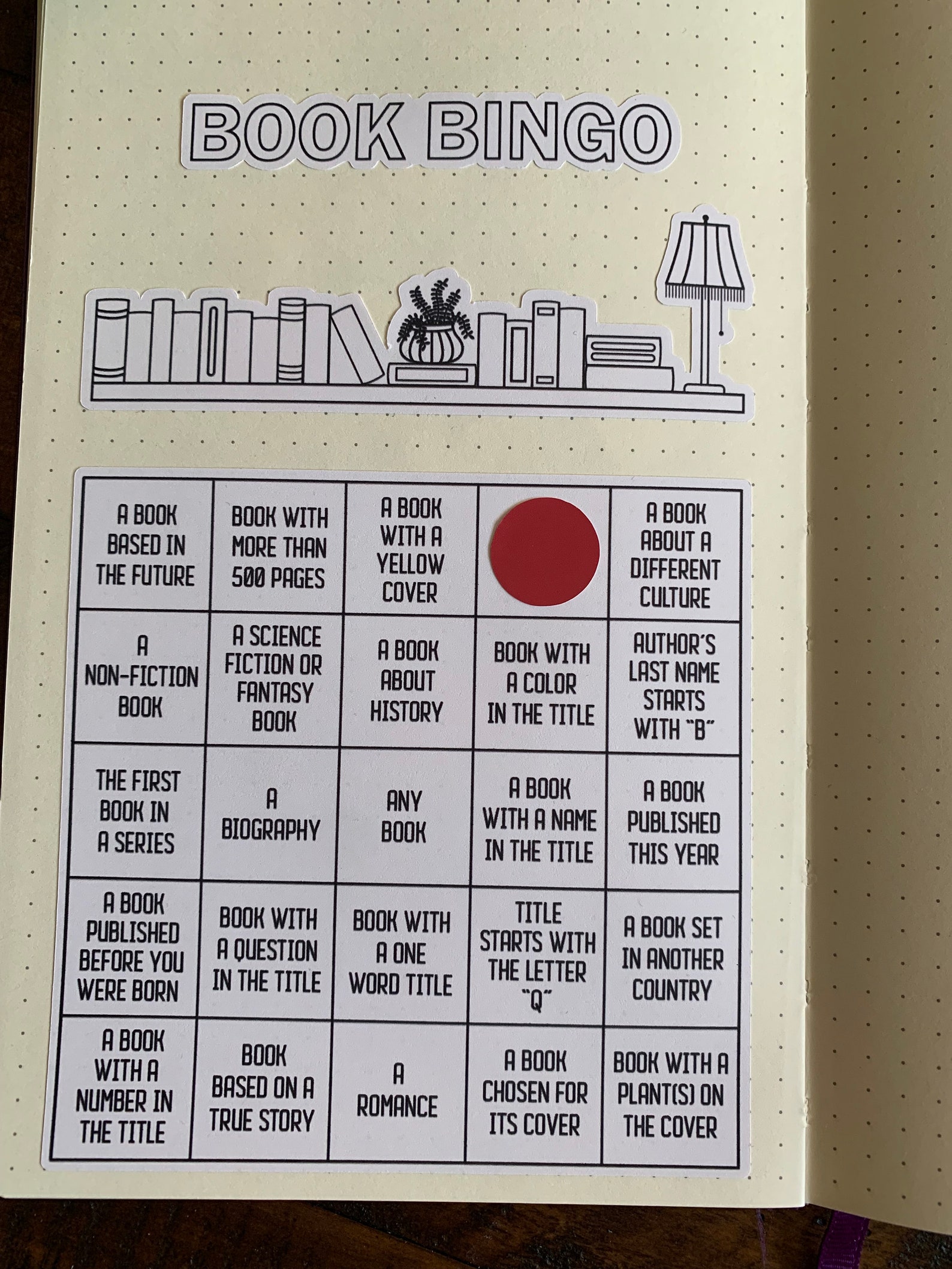 Book Bingo Sticker Set 3 Piece Sticker 1 Book Bingo - Etsy