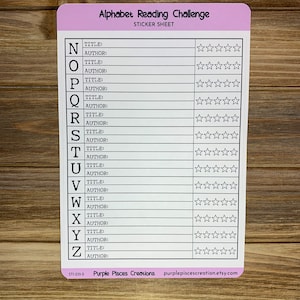 Alphabet Reading Challenge Sticker Set | 2 Page Spread (4.4"w X 5.6"h ...
