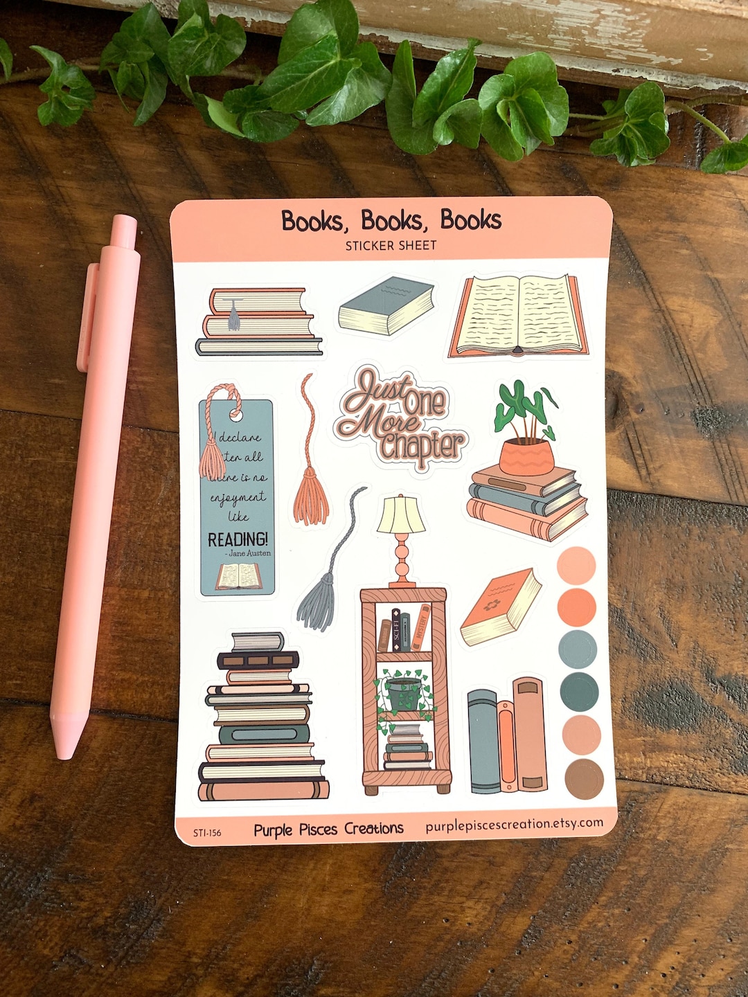 Books, Books, Books Sticker Sheet | | Reading Themed Decorative ...