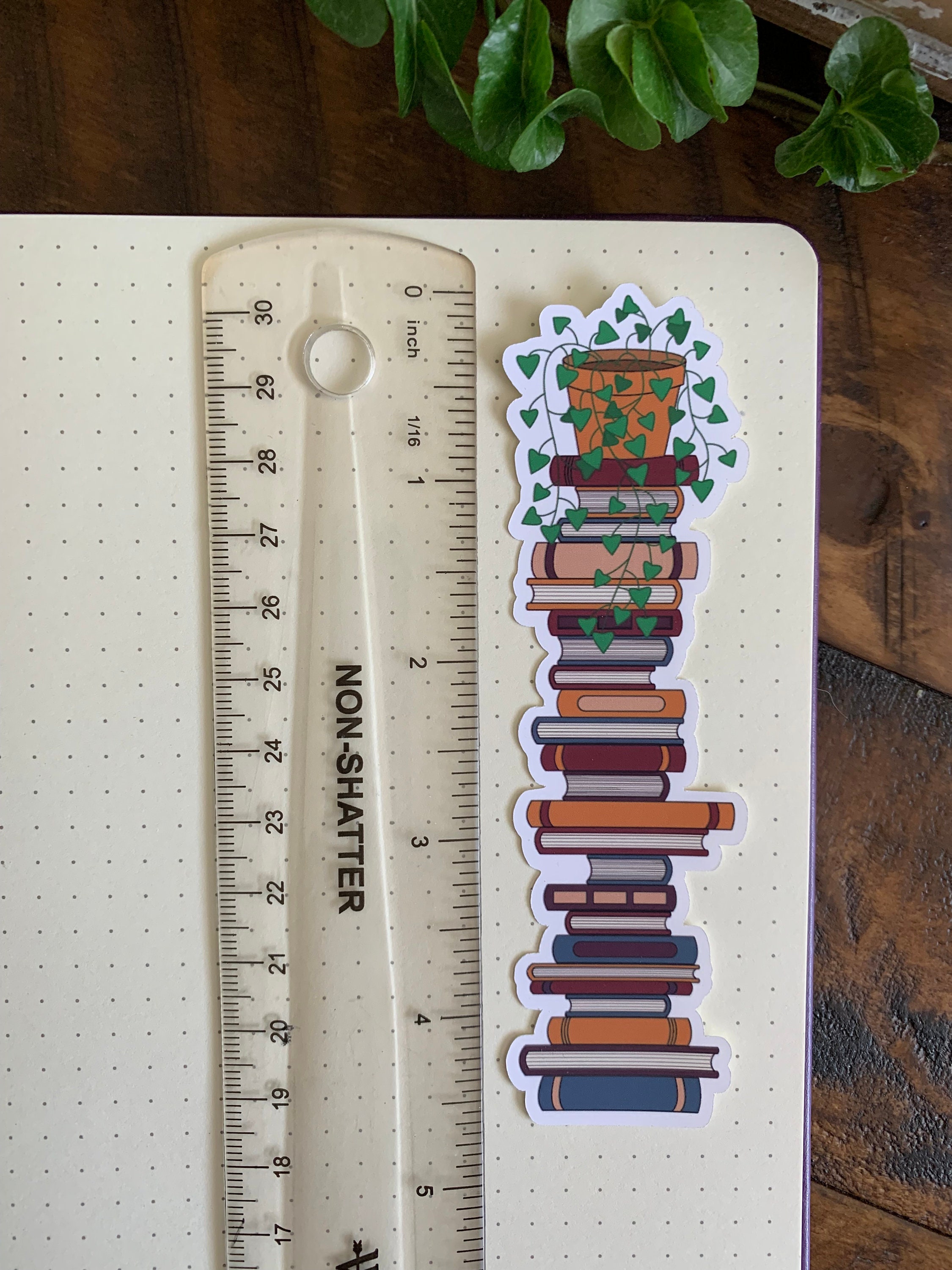 Book Stack Die Cut Sticker | 1.4"wx4.7"h | Decorate Laptops, Planners ...