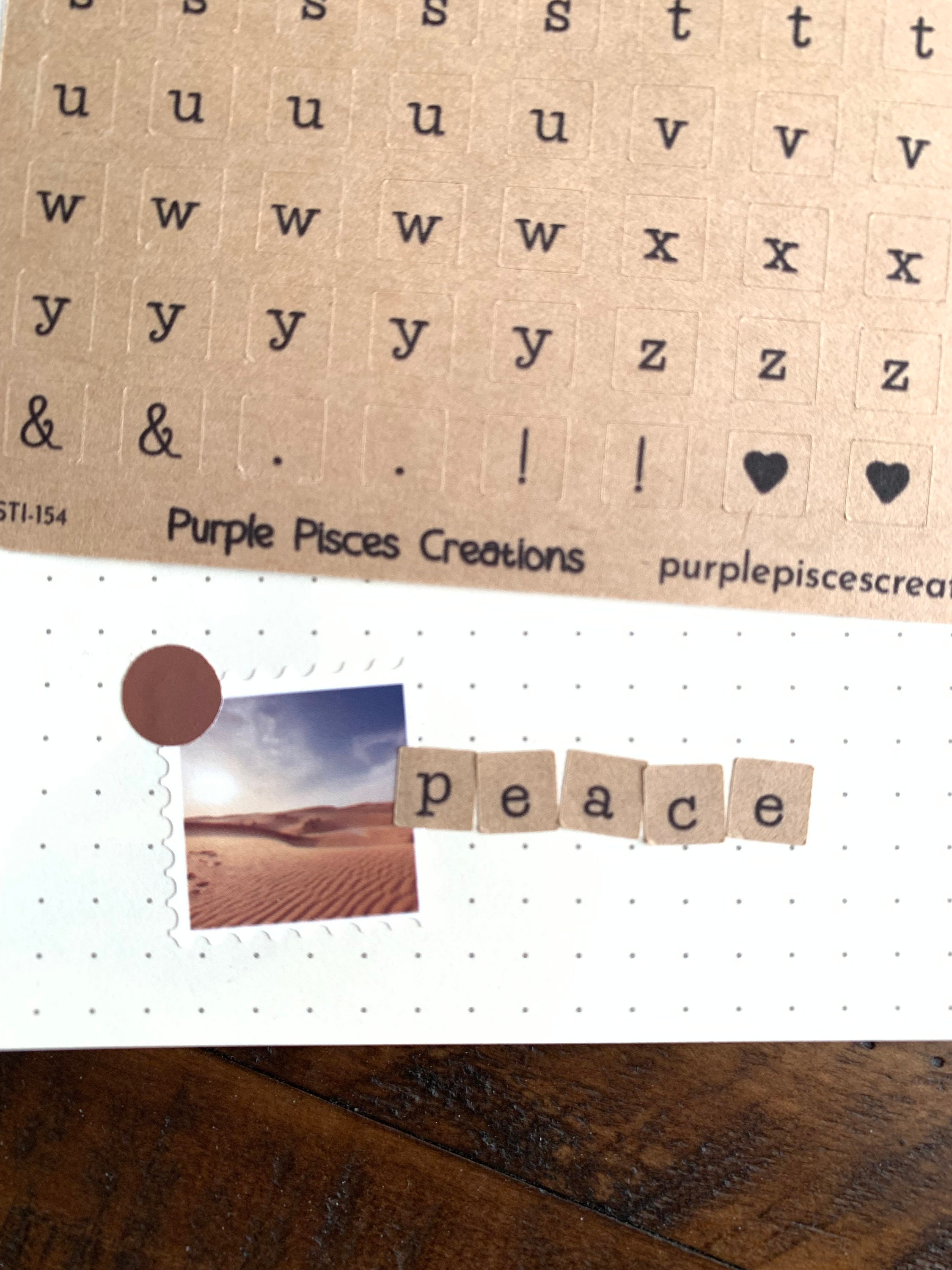 Kraft Alphabet Squares Sticker Sheet Kraft Sticker Paper - Etsy