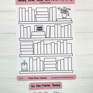 Reading Tracker Sticker Set - V6 B&W | 1 Reading Tracker Sticker 5.7 ...