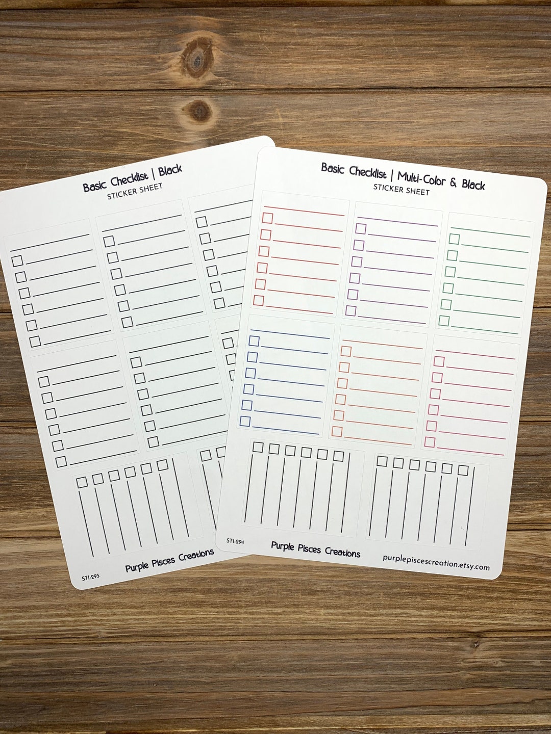 Basic Checklist | Choose Black or Multi-color Sheet | 2"h X 1.5"w Each ...