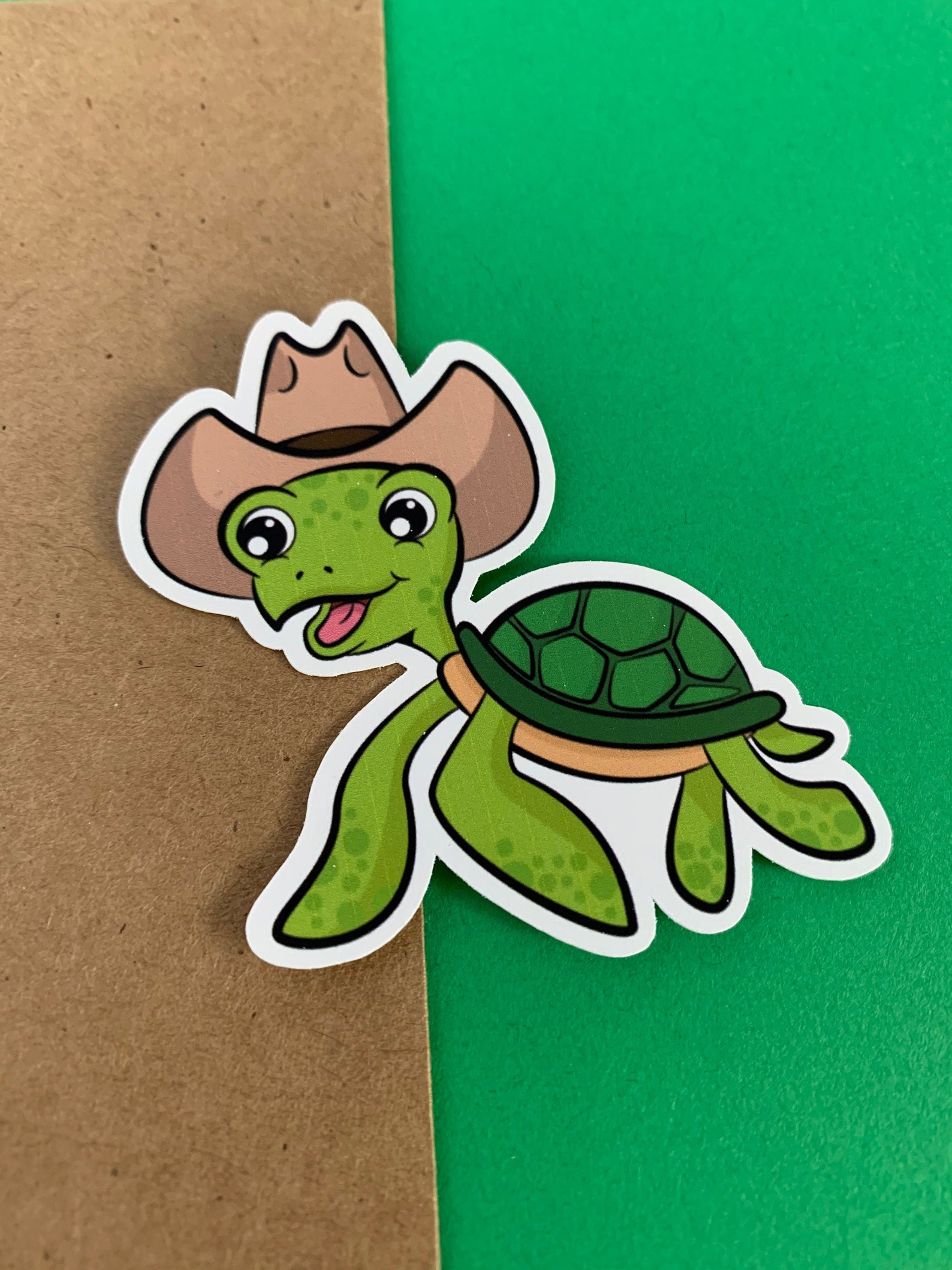 Cowboy Turtle Die Cut Sticker 2.25h X 2.25w - Etsy UK