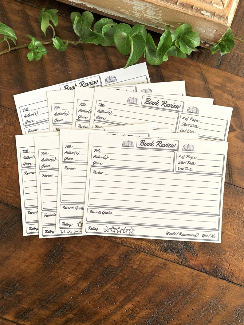Book Review Sticker Pack | 8 - 4.6"w X 3.4"h Stickers | for Reading ...