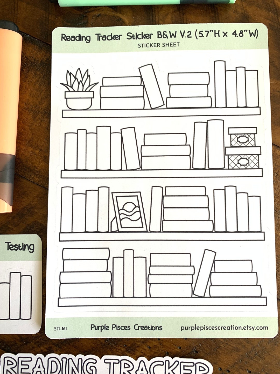 Reading Tracker Sticker Set - V2 B&W | 1 Reading Tracker Sticker 5.7 ...