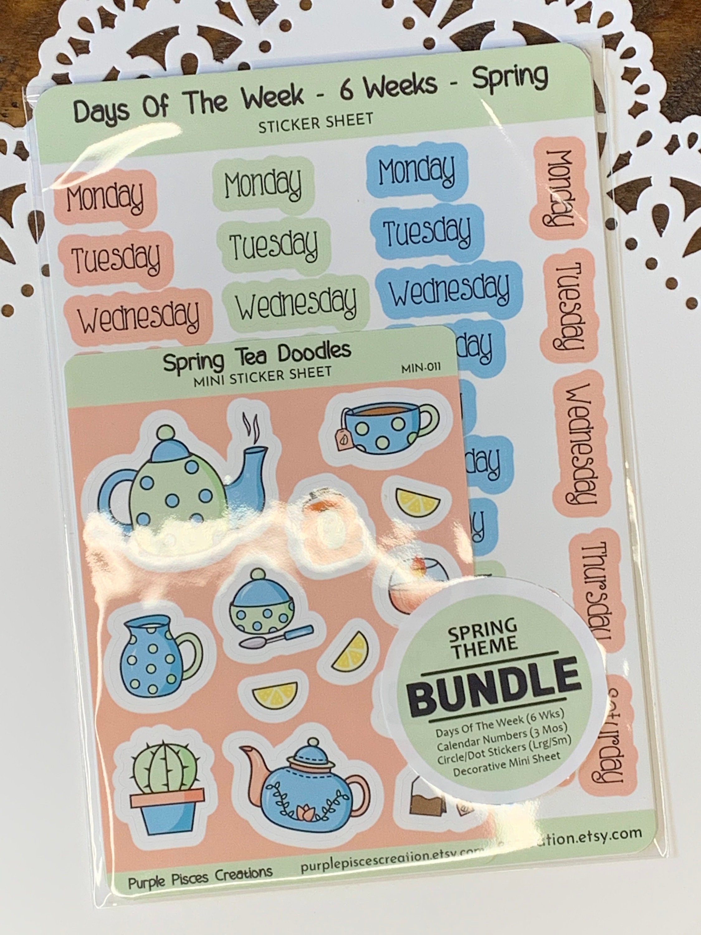 BUNDLE | Spring Theme | Days of the Week, Calendar Numbers, Circle ...