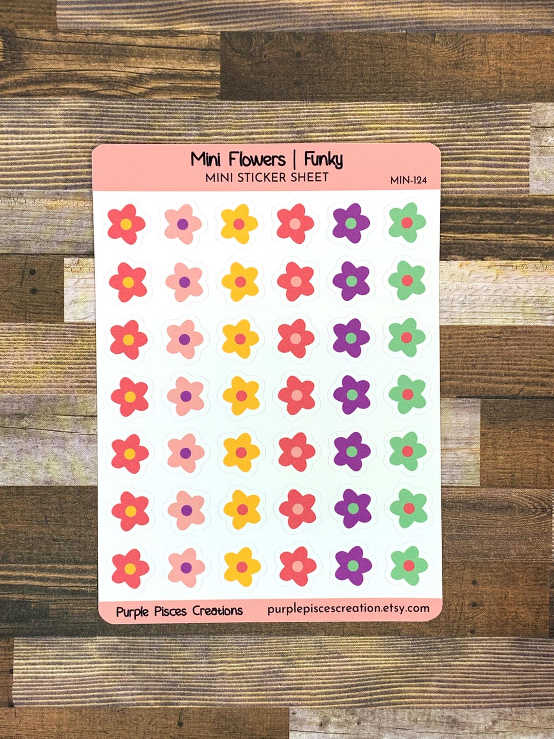 Mini Flowers Mini Sticker Sheet | FUNKY | 42 Stickers | Approx. .5"h ...