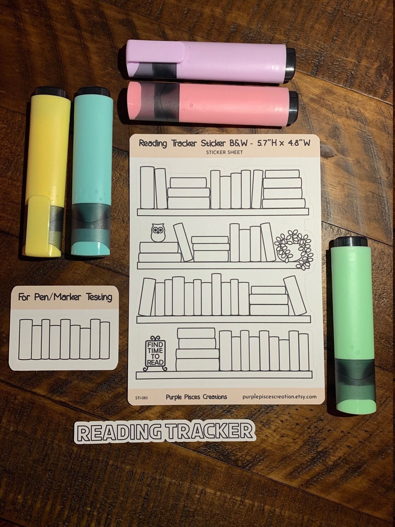 Reading Tracker Sticker Set - V1 B&W | 1 Reading Tracker Sticker 5.7 ...