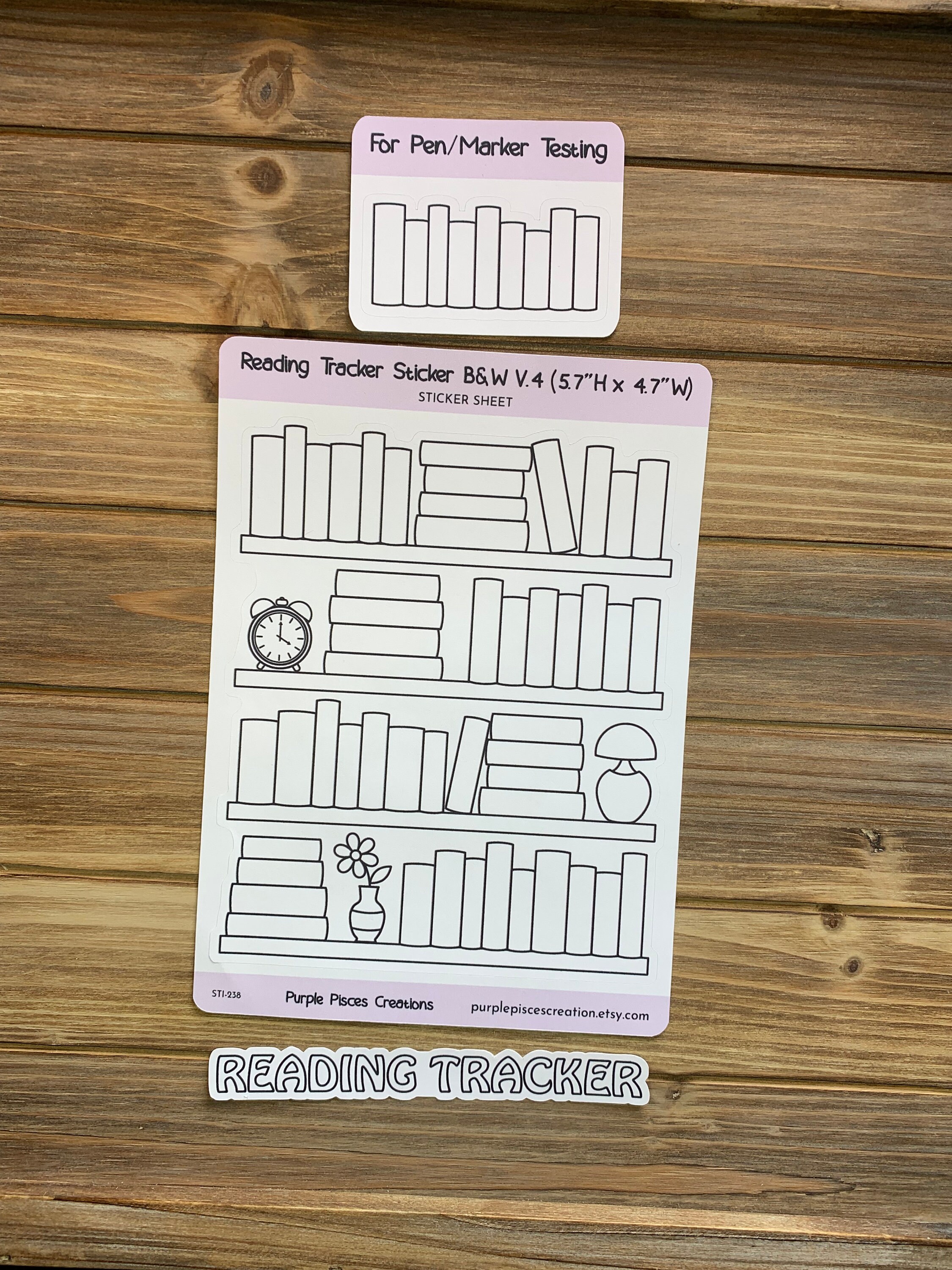 Reading Tracker Sticker Set - V4 B&W | 1 Reading Tracker Sticker 5.7 ...