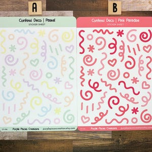 Confetti Deco Sticker Sheet | Chose Between 12 Color Schemes | for ...
