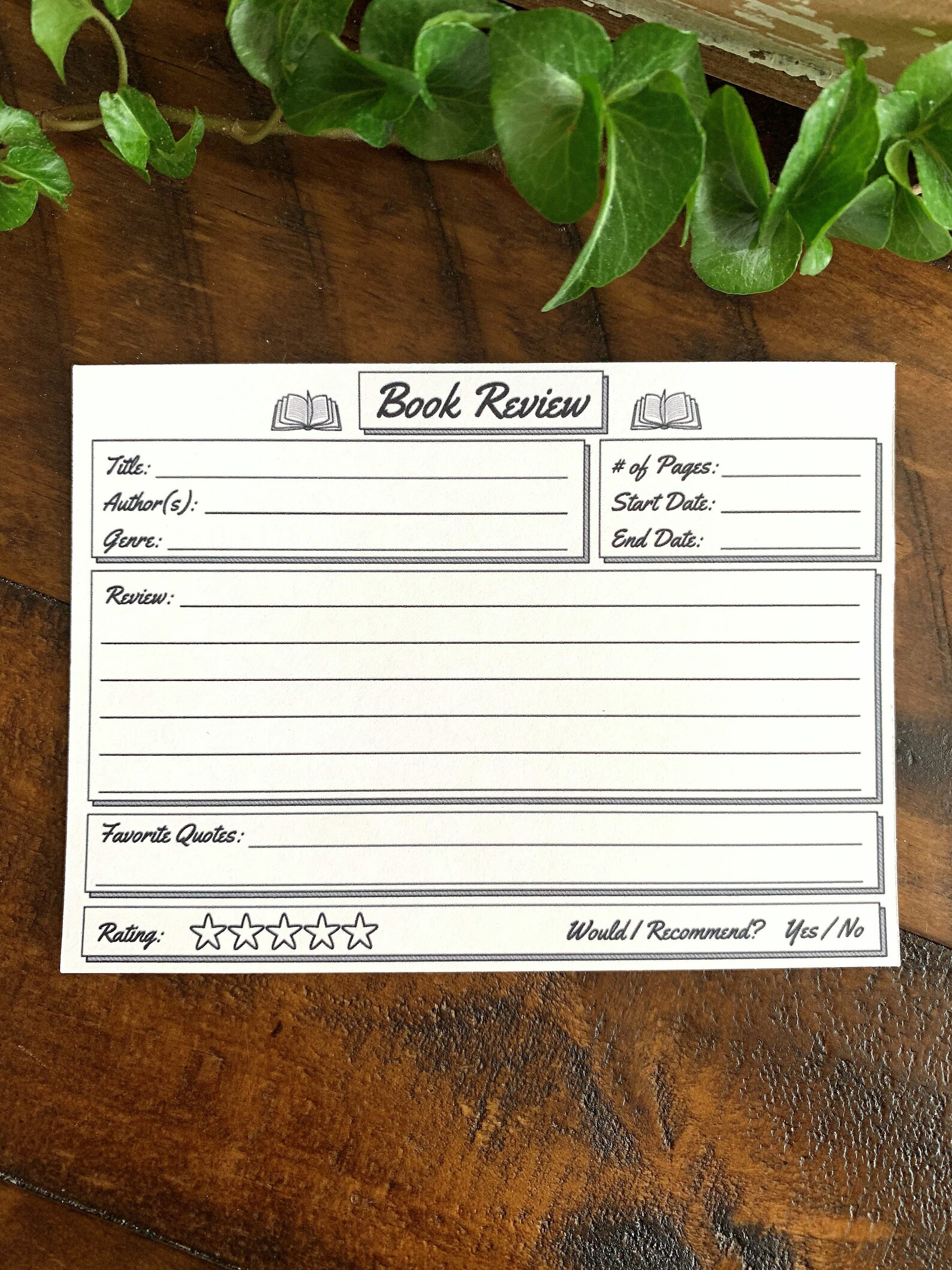 Book Review Sticker Pack | 8 - 4.6"w X 3.4"h Stickers | for Reading ...