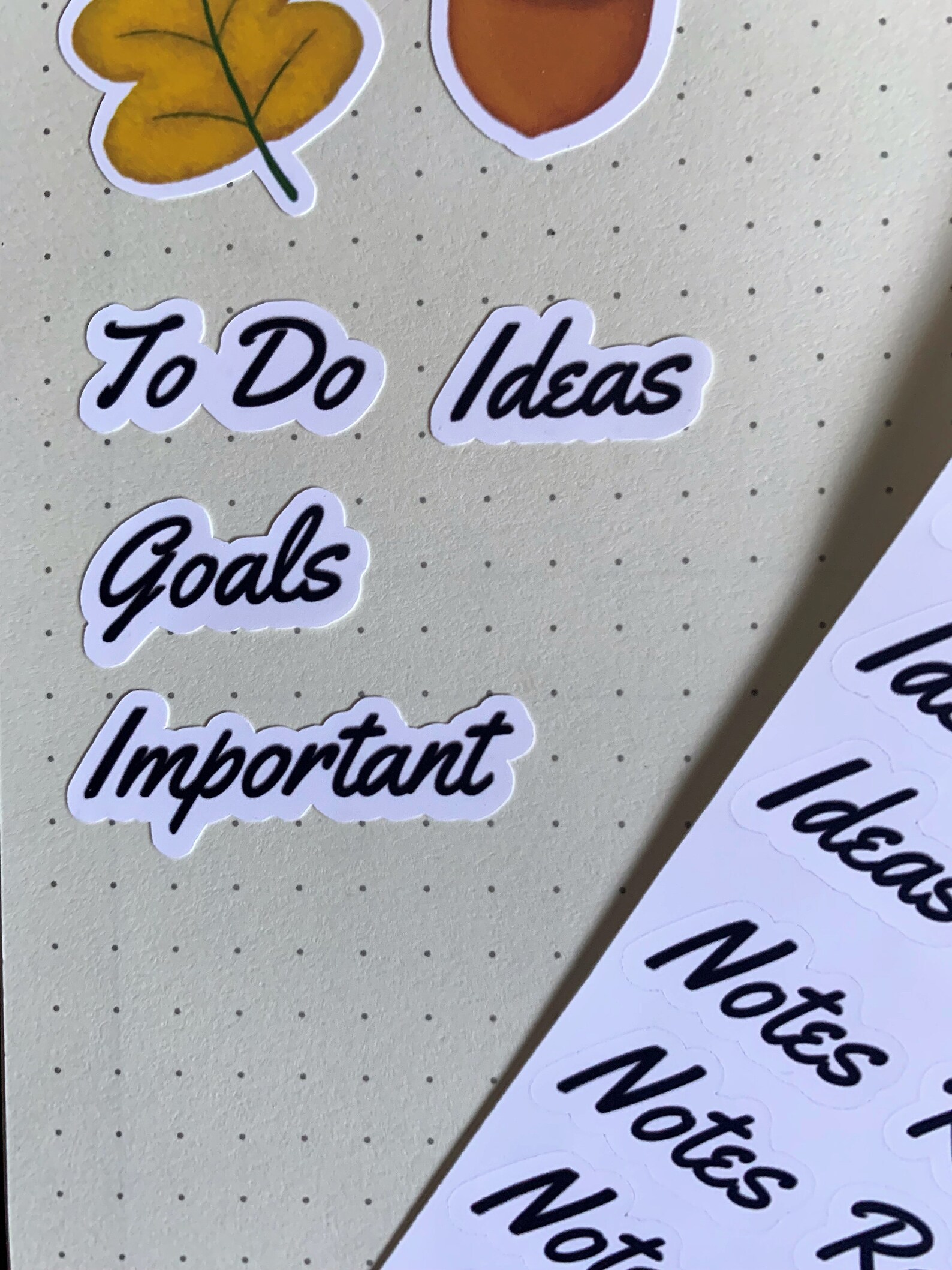 Planner Headings 45 Stickers on Sheet 6 Ideas 6 Goals 6 | Etsy