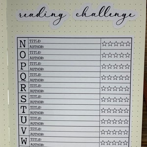 Alphabet Reading Challenge Sticker Set | 2 Page Spread (4.4"w X 5.6"h ...