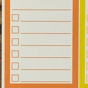 Basic Checklist W/border | Choose Black or Bright Rainbow Sheet | 2"h X ...