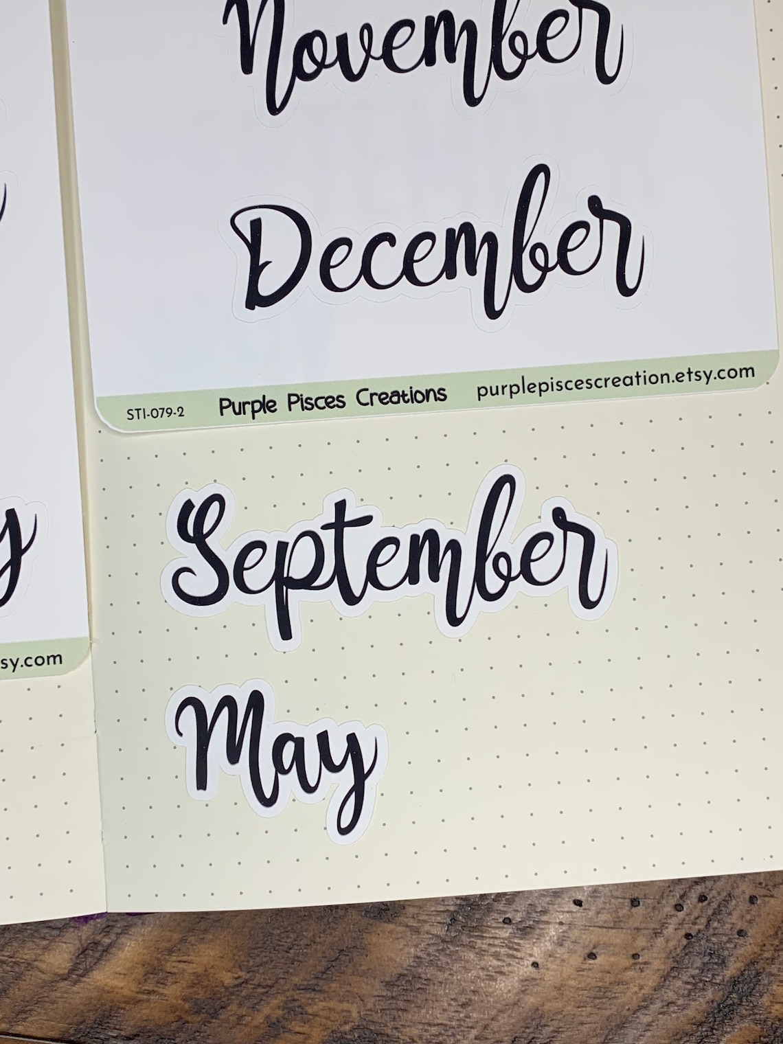Large Cursive Month Stickers | January - December | for Planners ...
