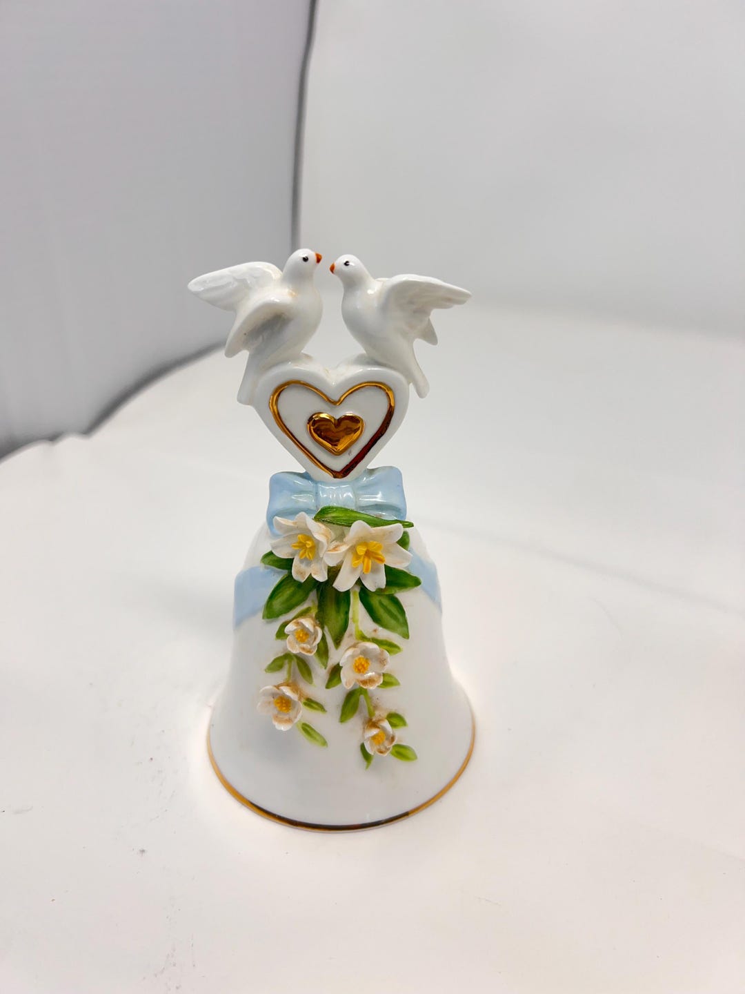 1980 Vintage Enesco Bone China Bell “ Dove Love Birds” - Etsy