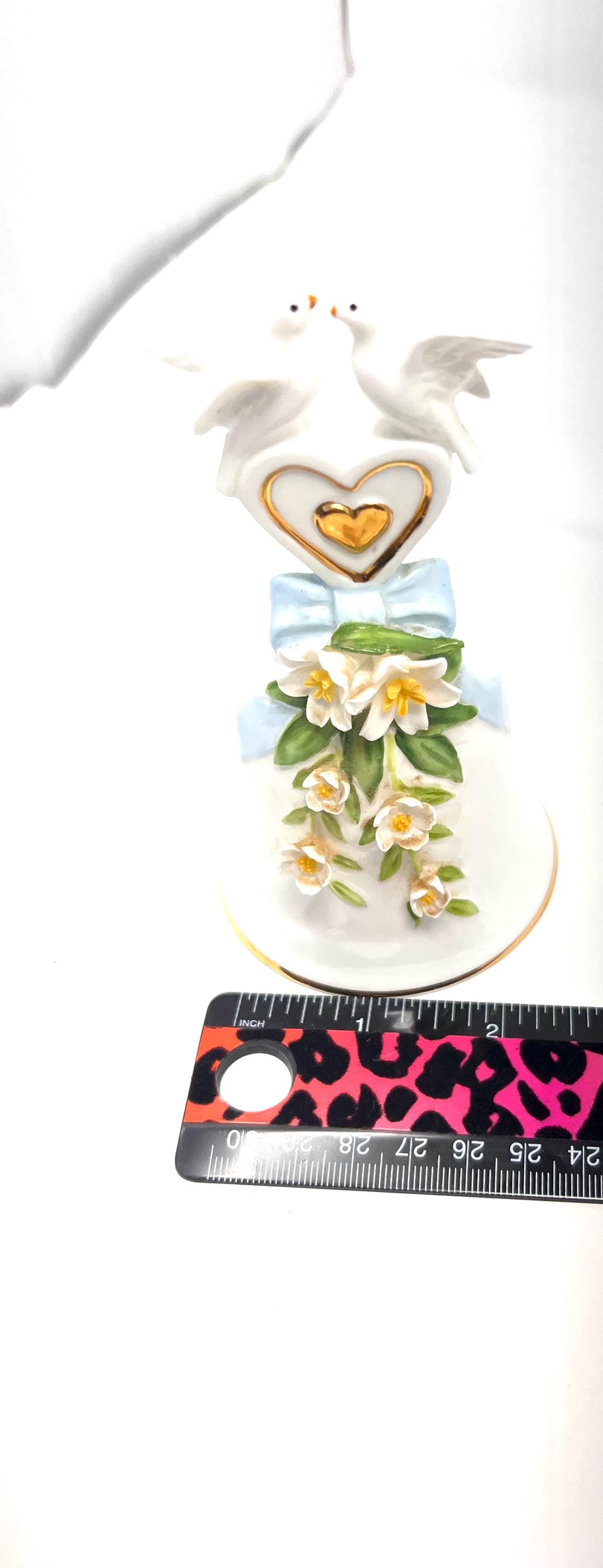 1980 Vintage Enesco Bone China Bell “ Dove Love Birds” - Etsy