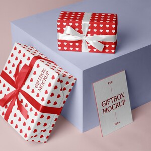 Gift Box Mockup, Gift Box Set, Box Mockup, Package Mockup, Gift Box ...