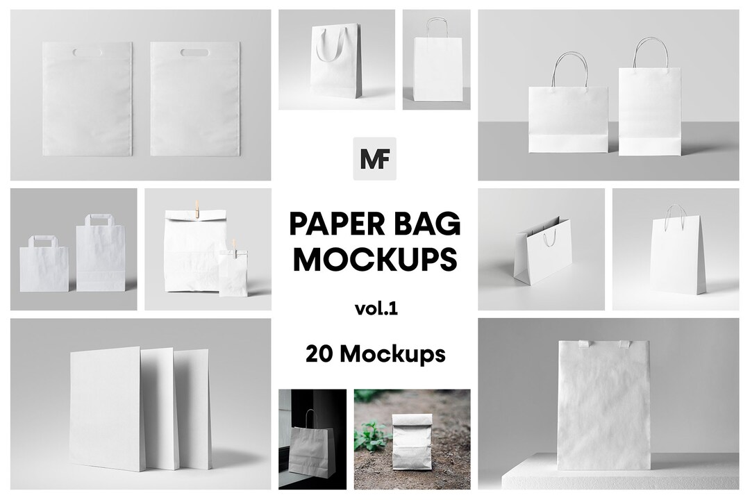 Paper Bag Mockup, Bag Mockup, Shopping Bag Mockup, Paper Bag Bundle ...