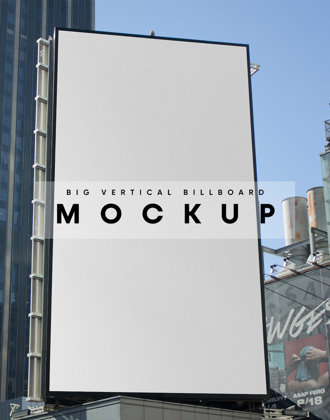 Vertical Billboard Mockup: Photo Realistic Sign PSD (digital Download ...