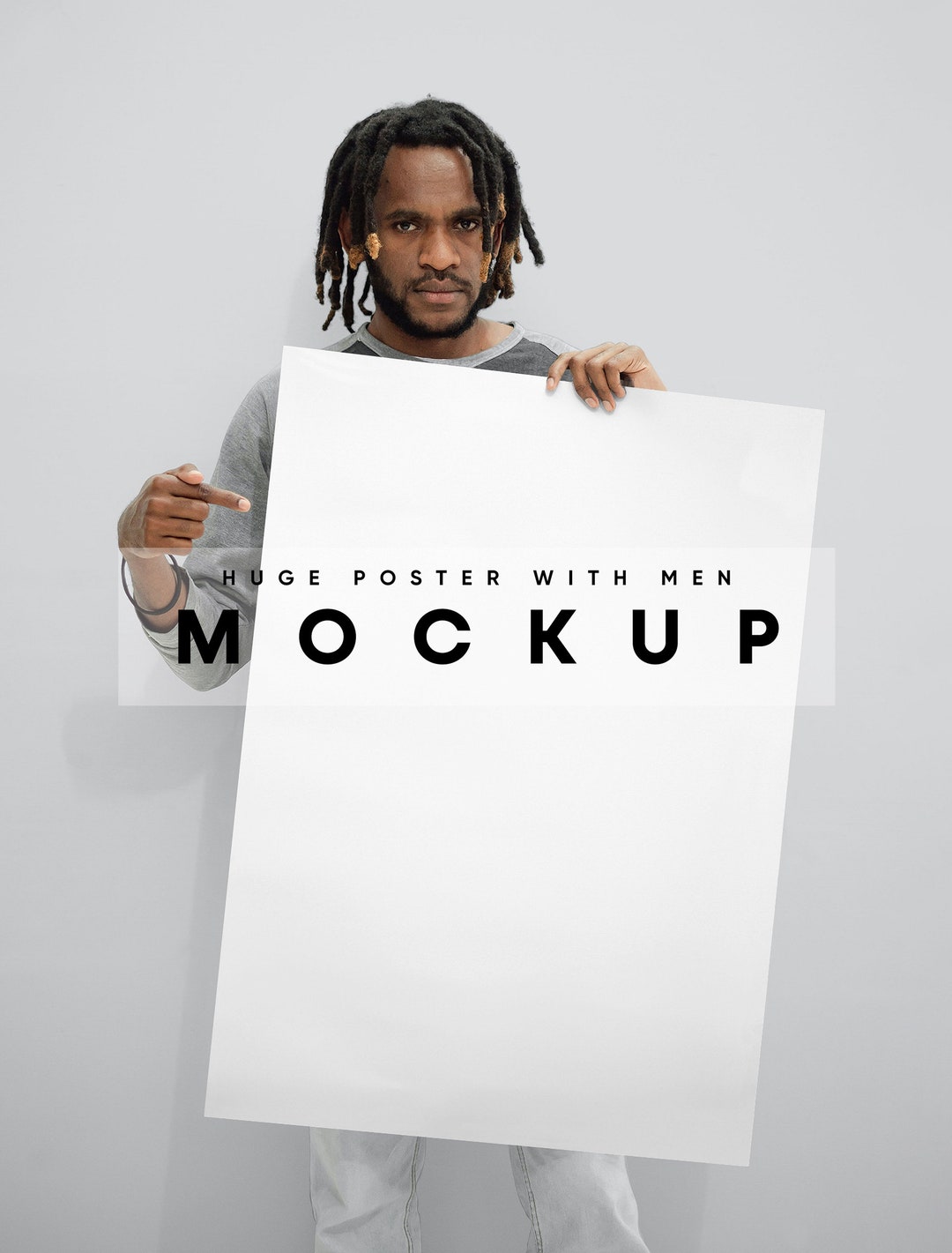 Men Holding Poster Mockup: Photo Frame Template (PSD & JPG) - Etsy