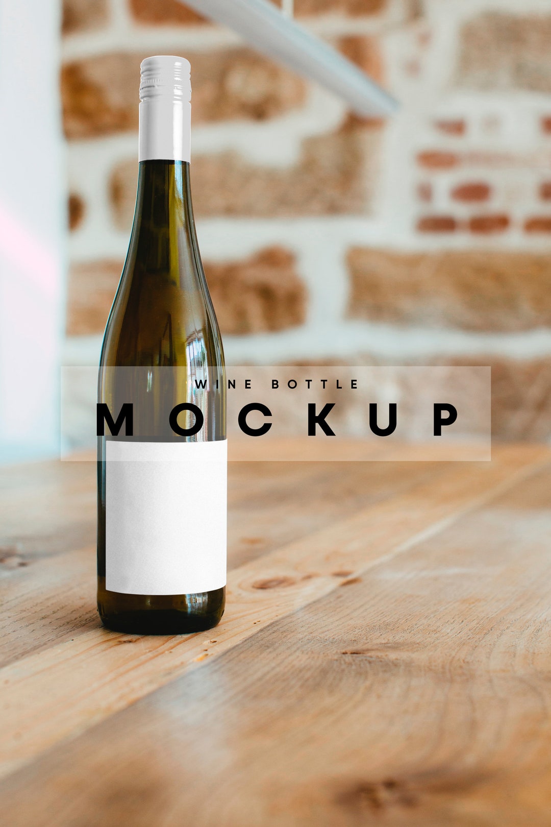 Wine Bottle Label Mockup: Transparent Glass Bottle (PSD & JPG) - Etsy