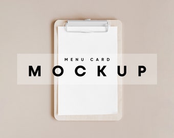 Restaurant Menu Clipboard Mockup (PSD & JPG) - Etsy