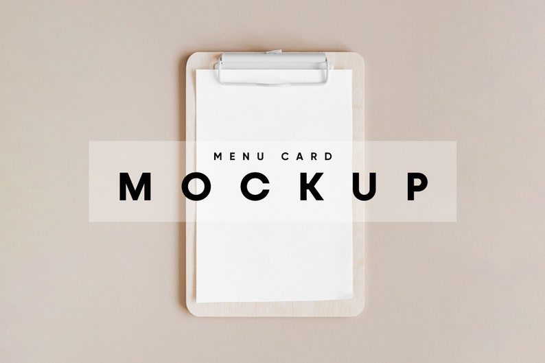 Restaurant Menu Clipboard Mockup (PSD & JPG) - Etsy