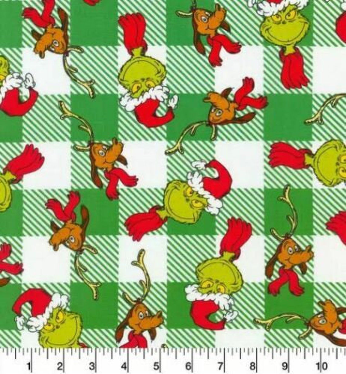 Christmas Dr. Seuss the Grinch Cotton Fabric / Mean One / Christmas ...