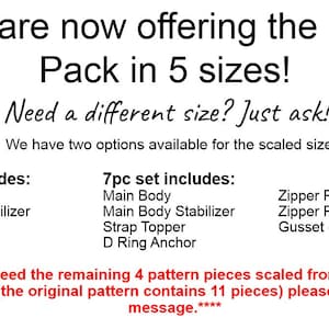 120% the Mav Pack Template Set Scaled / Linds Handmade Designs / Sewing ...