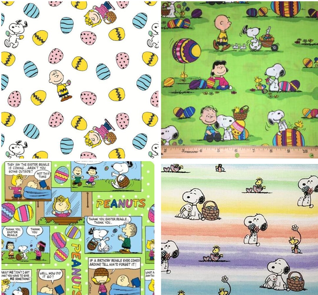 Peanuts Easter Fabric / Peanuts Gang Snoopy Charlie Brown / Holiday ...