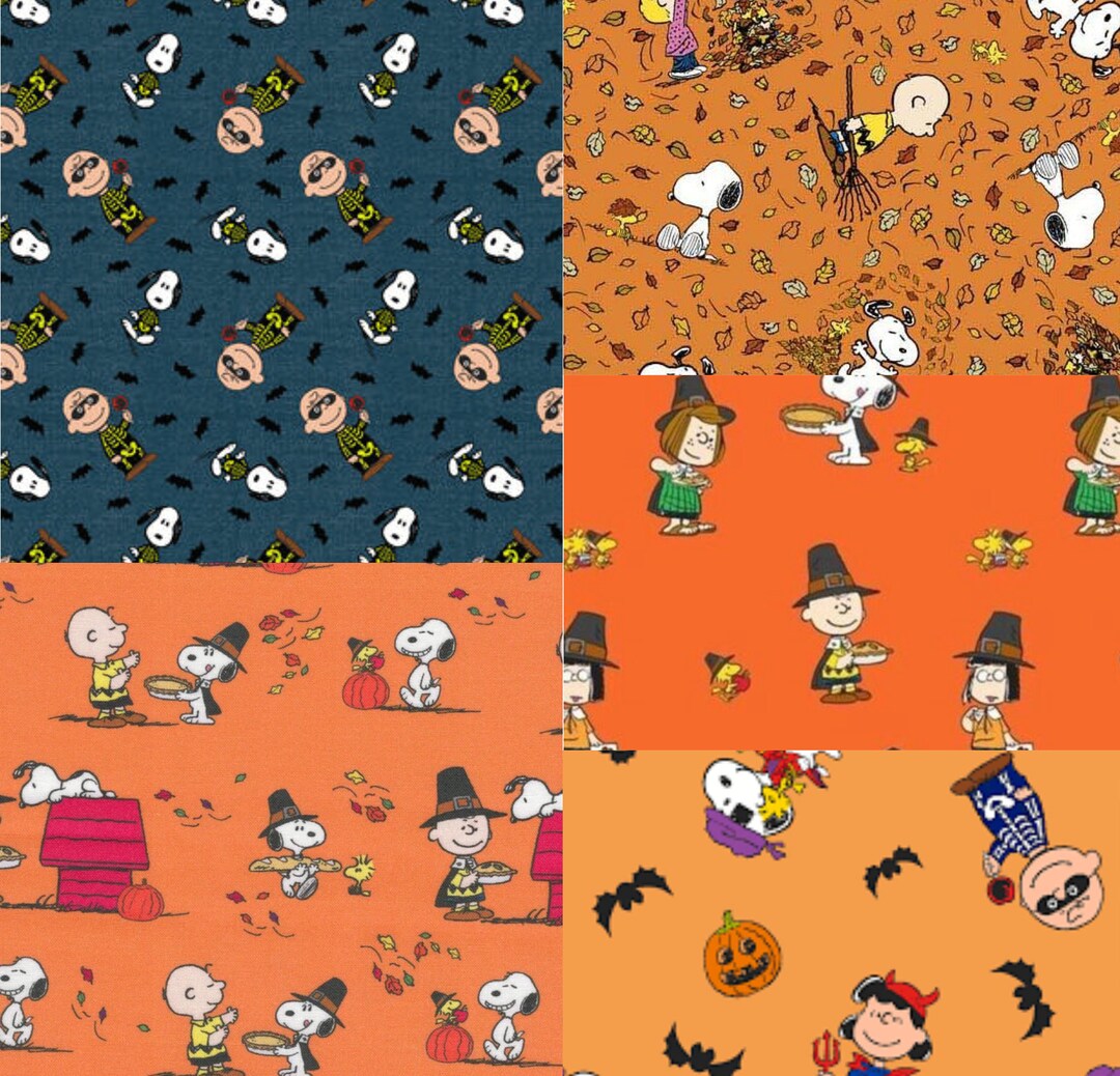 Peanuts Halloween Fabric / Peanuts Gang Snoopy Charlie Brown / Holiday ...