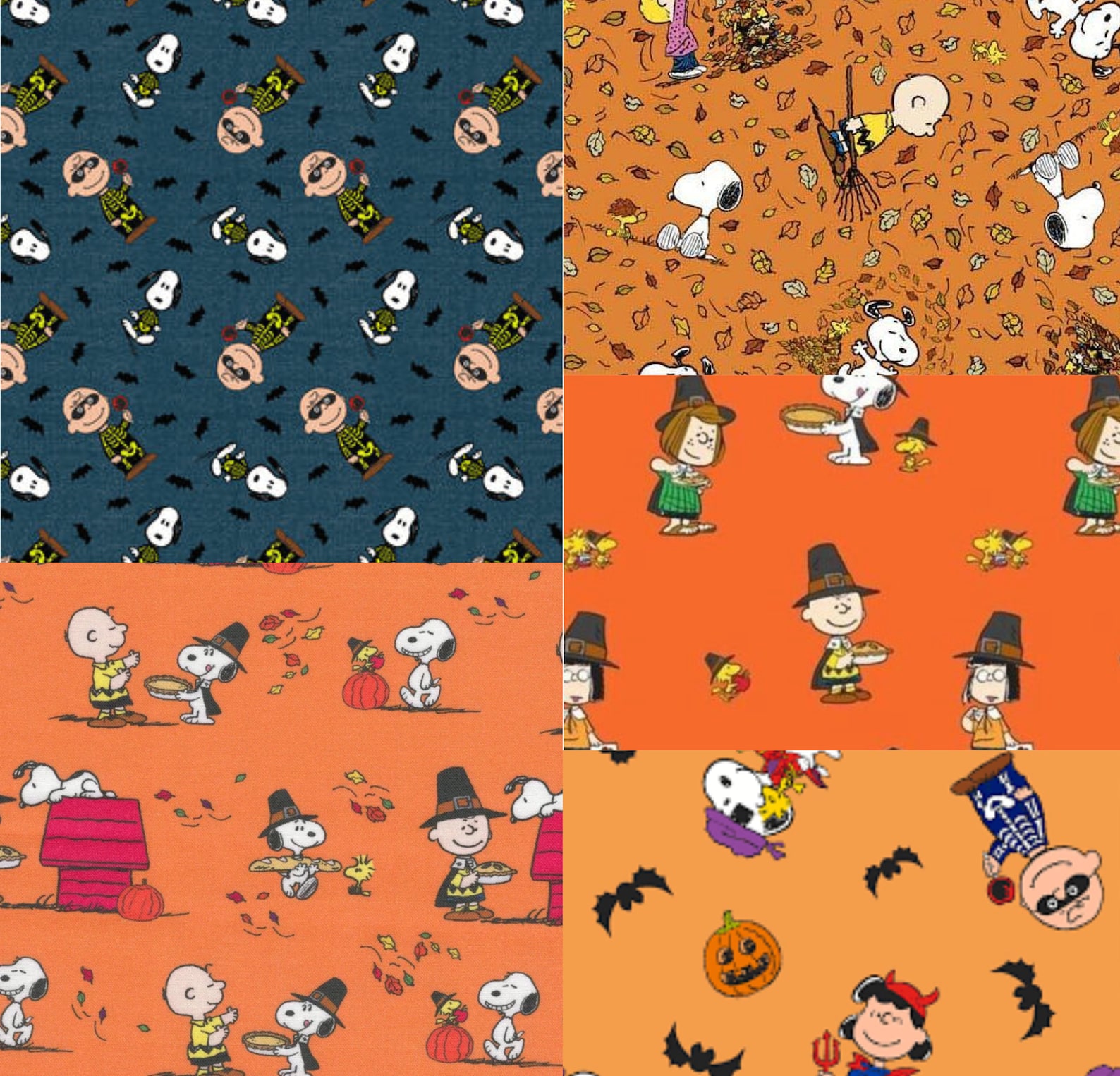 Peanuts Halloween Fabric / Peanuts Gang Snoopy Charlie Brown / Holiday ...