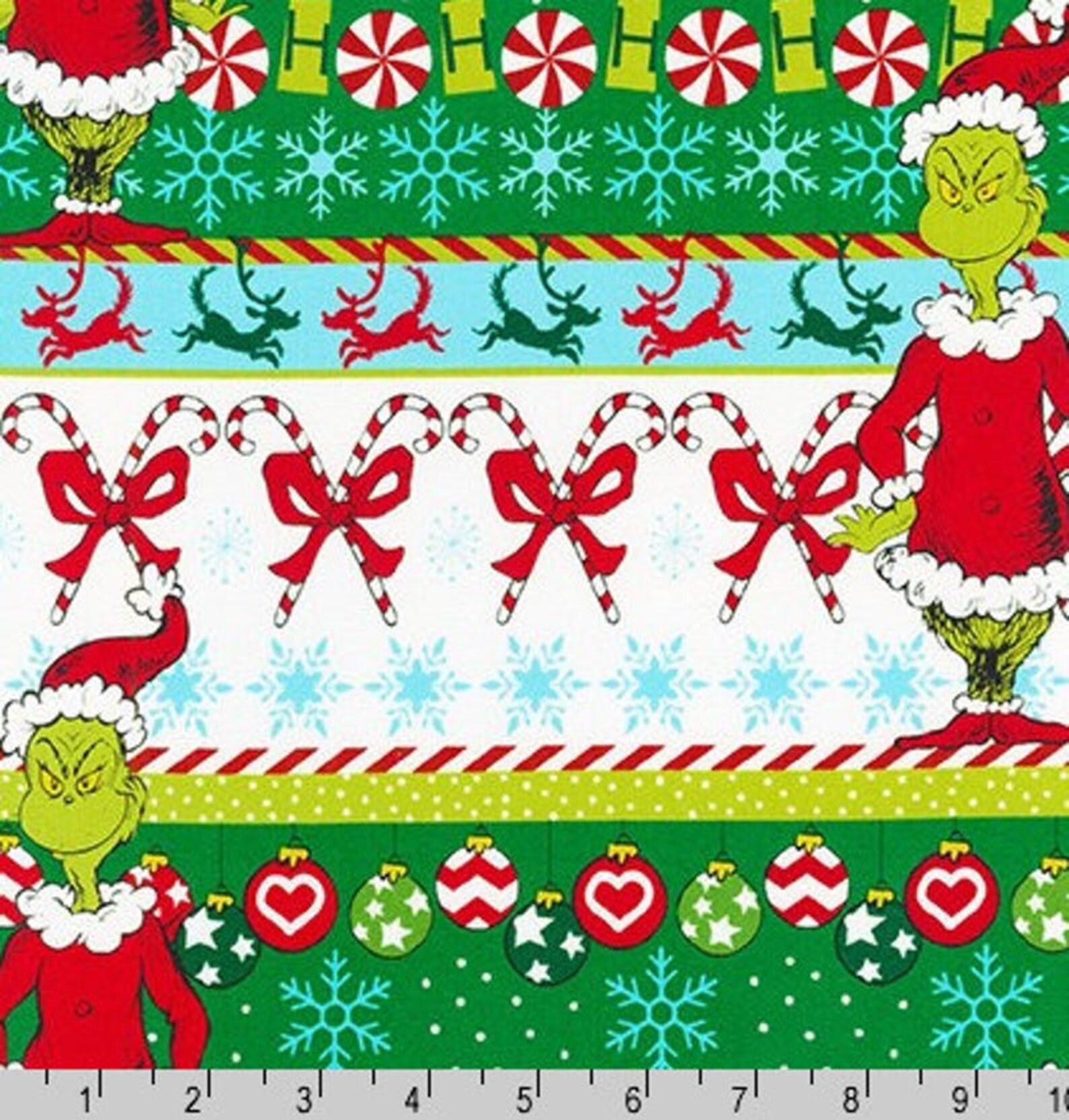 The Grinch Cotton Fabric / Dr. Seuss / Christmas / Sewing | Etsy