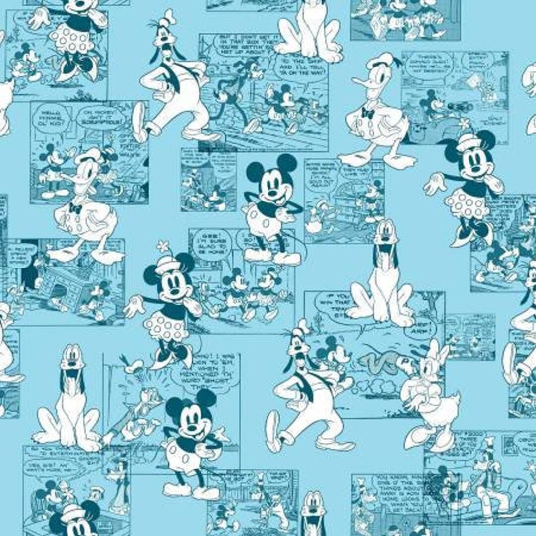 Disney Mickey Mouse / Cotton Fabric / Sewing Quilting / Face - Etsy