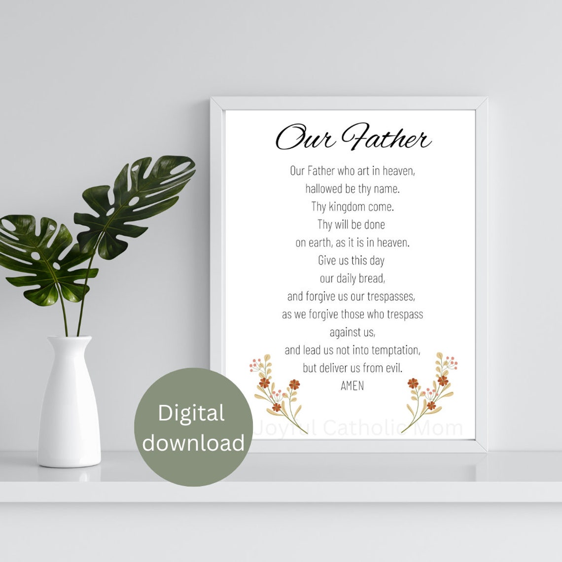 The Lord's Prayer Print, Our Father Print, Catholic Prayer Print ...