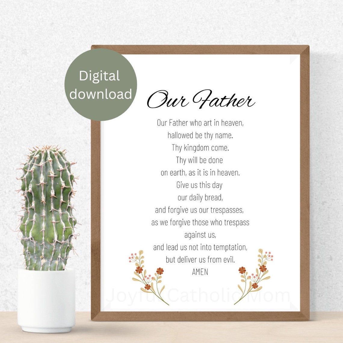 The Lord's Prayer Print, Our Father Print, Catholic Prayer Print ...
