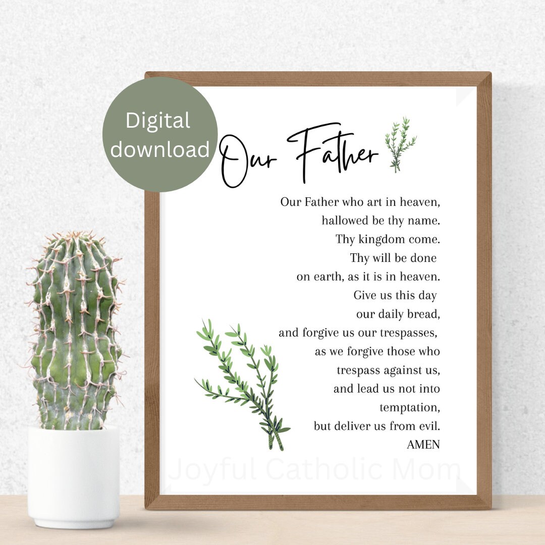 The Lord's Prayer Print, Our Father Print, Scripture Wall Art, Digital ...