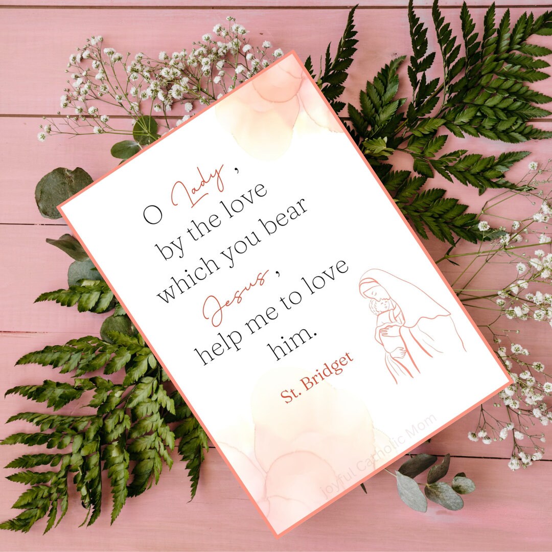 Our Lady Prayer Card, Virgin Mary Printable Card, Catholic Saint Quotes ...