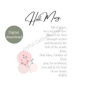 Hail Mary Prayer Print | Hail Mary Printable | Scripture Wall Art ...