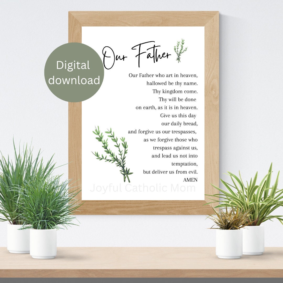 The Lord's Prayer Print, Our Father Print, Scripture Wall Art, Digital ...