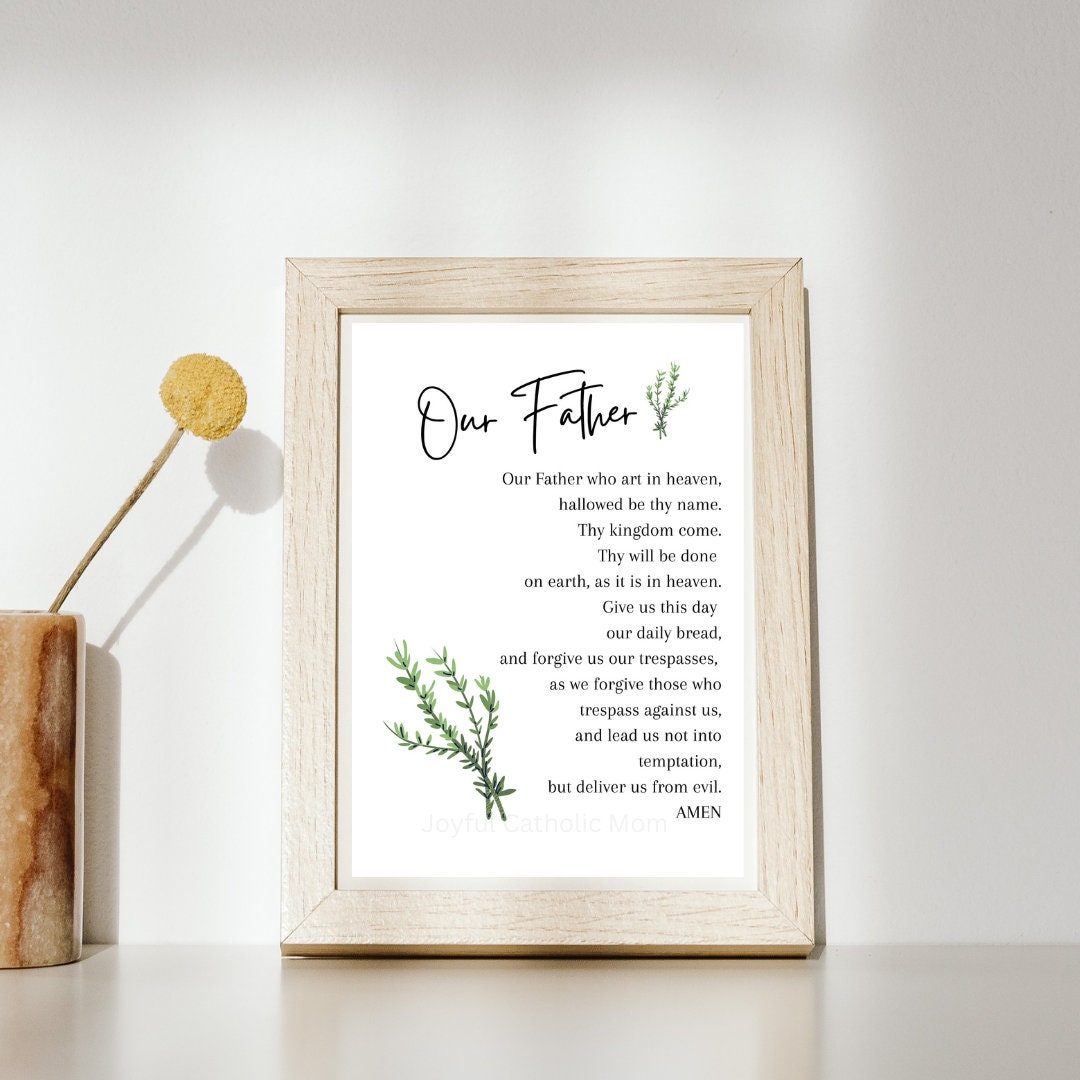 The Lord's Prayer Print, Our Father Print, Scripture Wall Art, Digital ...